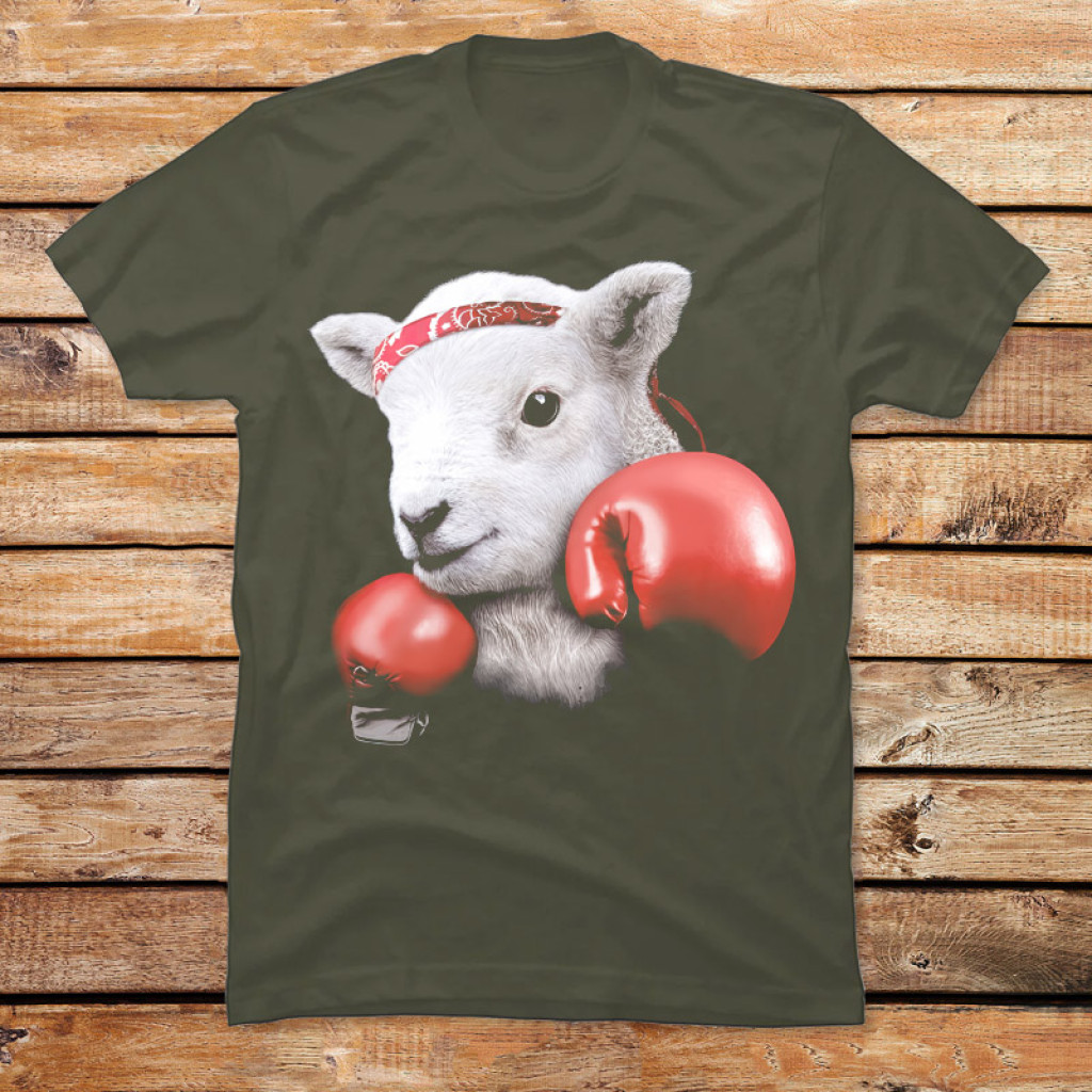 Тениска BOXING LAMB - Military green тениски