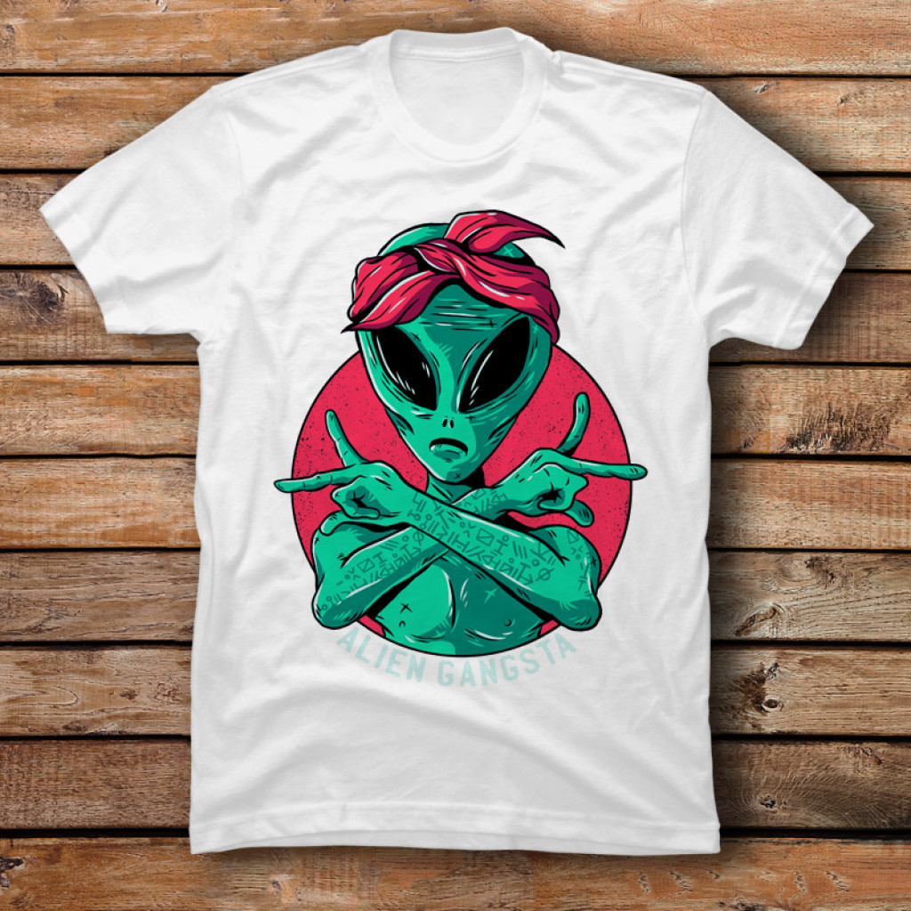 Тениска Alien Gangsta - Забавни